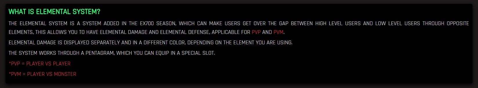 Elemental System - Game System - DivinityMU Community